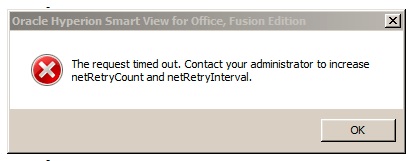 Smartview netretrycount and netretryinterval error